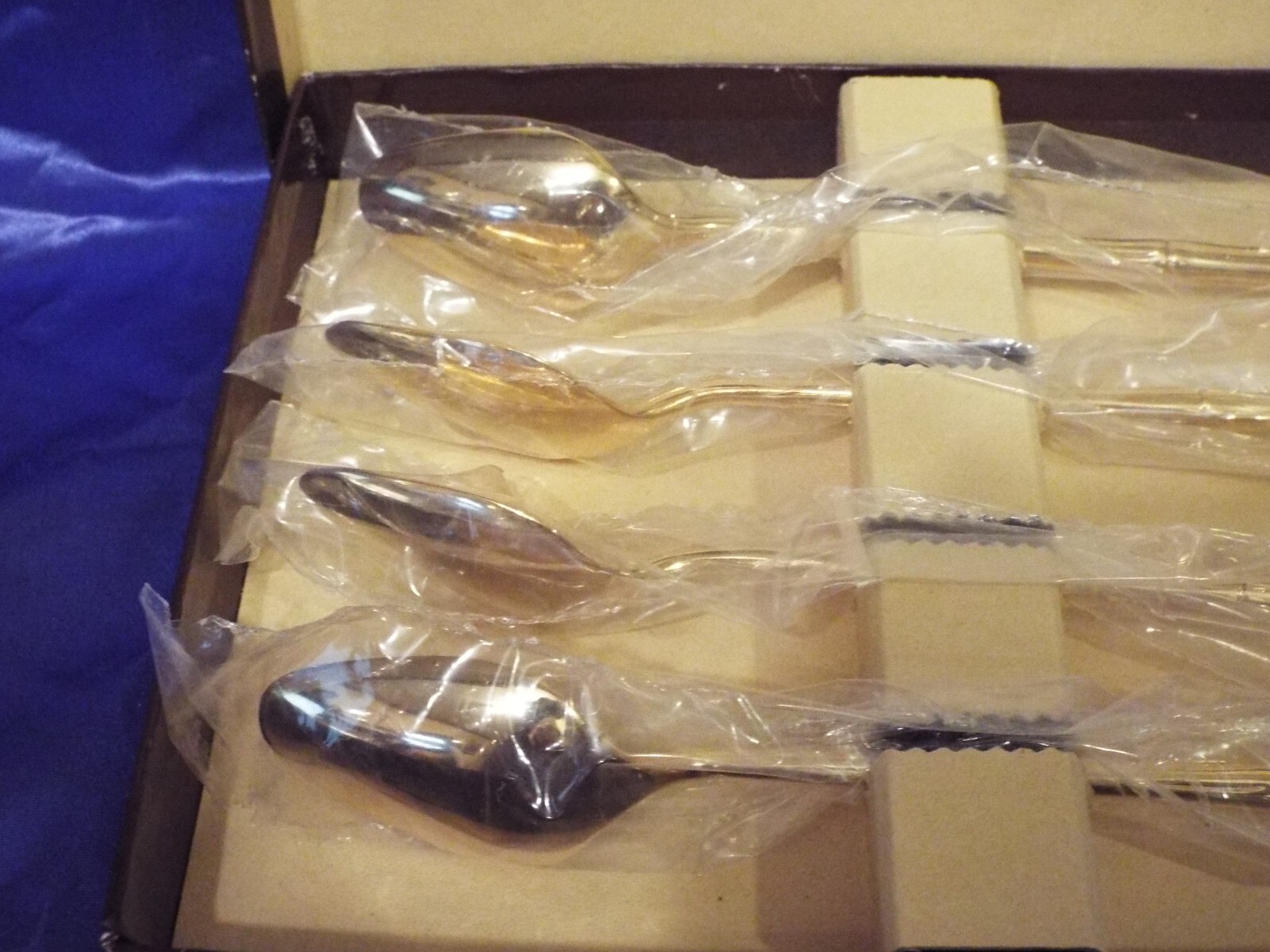 Supreme Cutlery BAMBOO Ice Tea Spoons Original Boxed Set of 4 Gold Tone ...