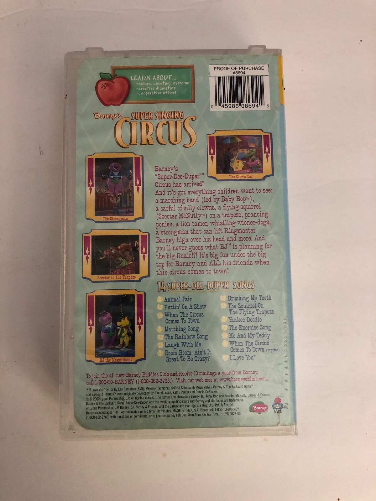 BARNEY - Barney's Super Singing Circus VHS Tape | eBay