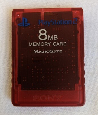 Official Sony Playstation 2 PS2 Red 8MB Magicgate Memory Card Untested ...