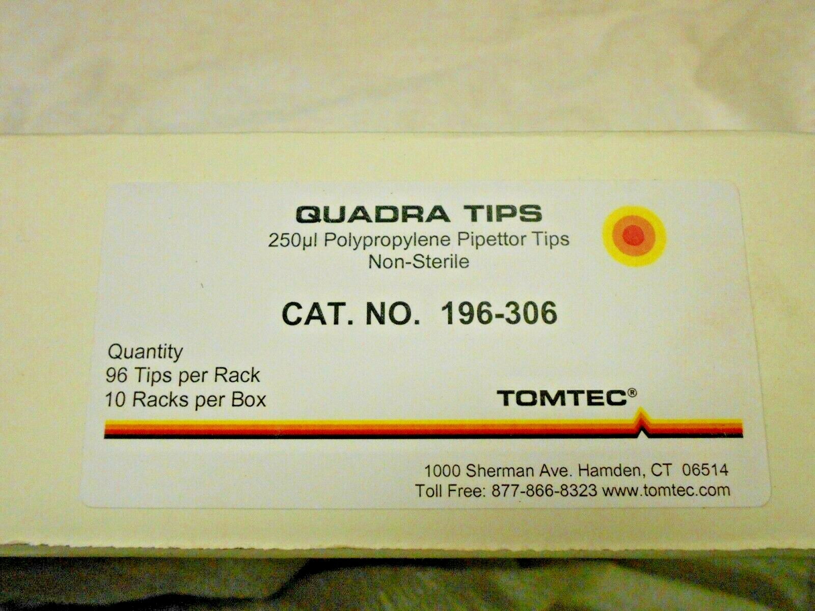 TOMTEC Quadra 250μl Non-Sterile Pipette Tips - Box of 10 Racks #196-306 ...