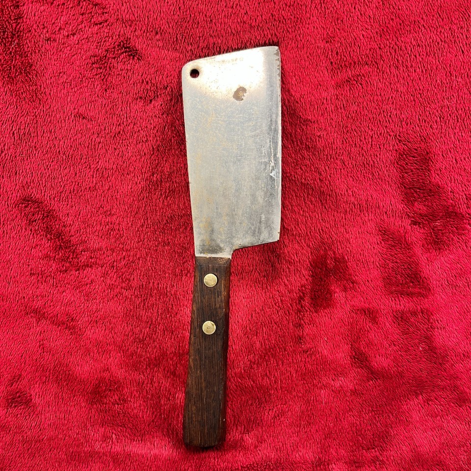 knife cleaver vintage "Looboyle of Tulsa" 5in. blade wooden handle ...