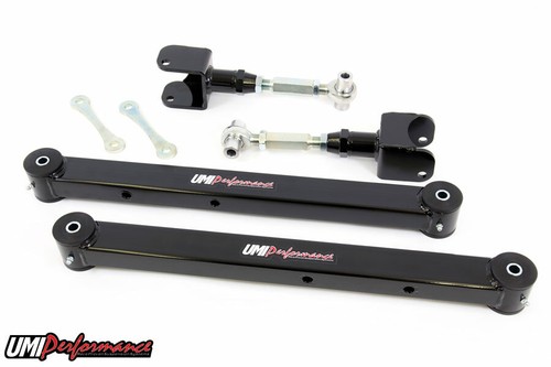 UMI 1978-1996 GM B-Body Adj. Upper & Boxed Lower Control Arm Kit BLACK ...
