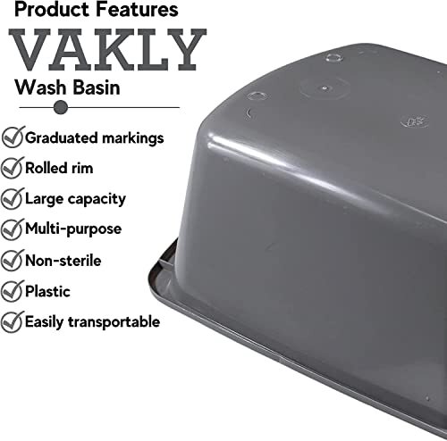 S&M Wash Basins – Rectangular Plastic Hospital Bedside Soaking Tub for ...