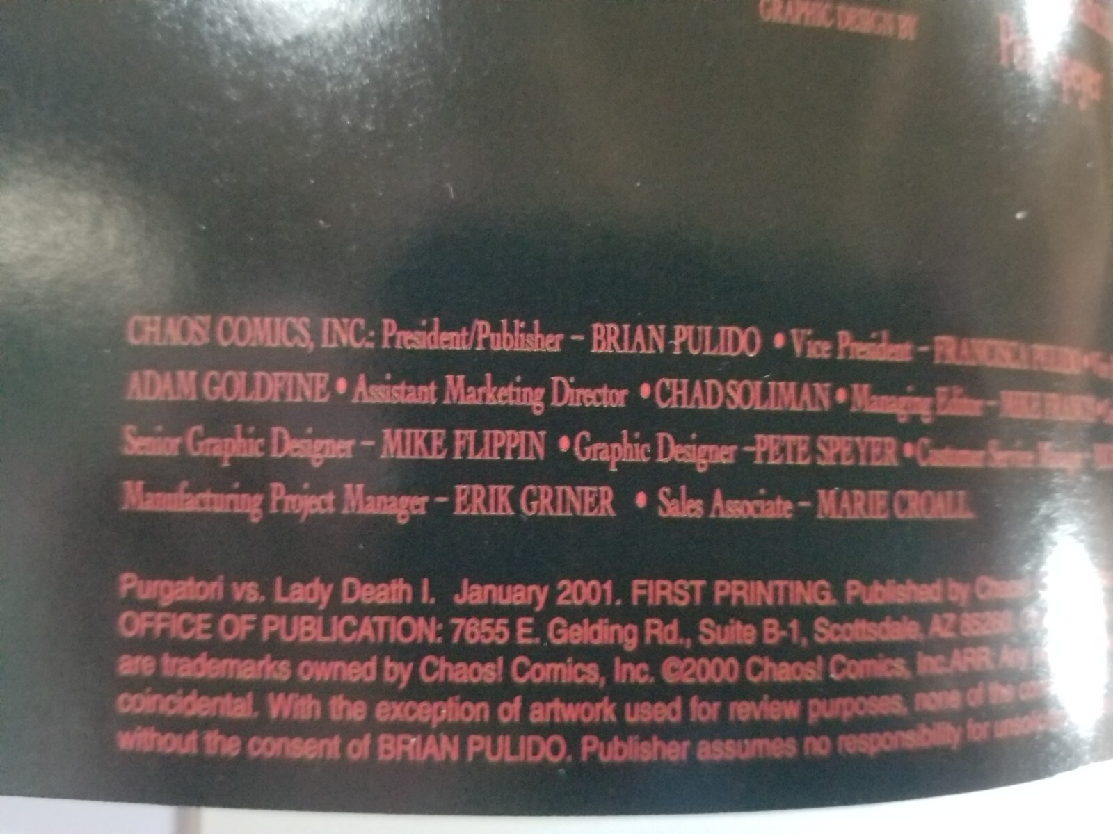 CHAOS! COMICS PURGATORI VS LADY DEATH JANUARY 2001 (NM) | eBay