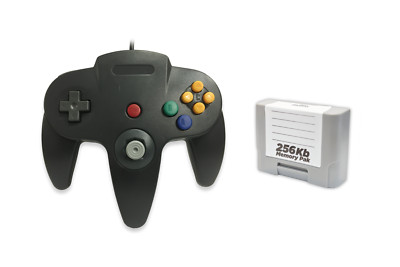 Black Controller + 256kb Memory Card Pak Bundle for Nintendo 64 N64 | eBay