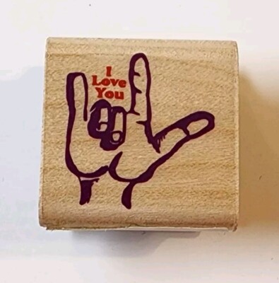 Inkadinkado I Love You American Sign Language 173J Wood Mount Rubber ...