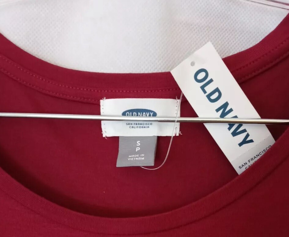 Old Navy Top S New Burgundy Red Rayon Stretch Knit Long Sleeve Tee ...