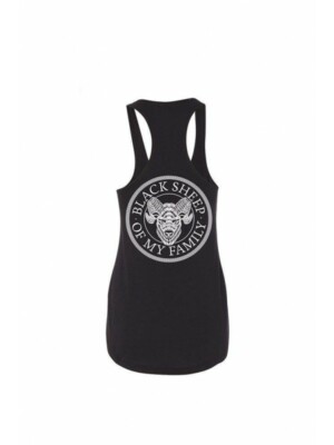 BRAND NEW InkAddict WOMENS BLACK SHEEP RAW RACERBACK Tank Top BLACK ...