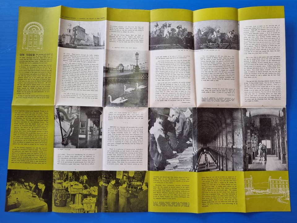 Ireland Dublin Vintage 50s Leaflet Guide Tourist Brochure Travel Map ...