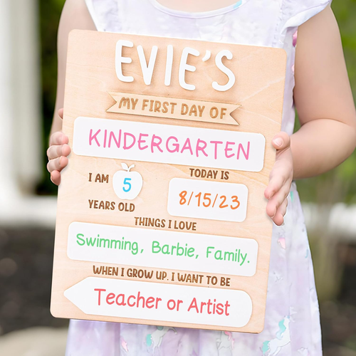 First & Last Day of School Board - Personalized Name First Day of ...
