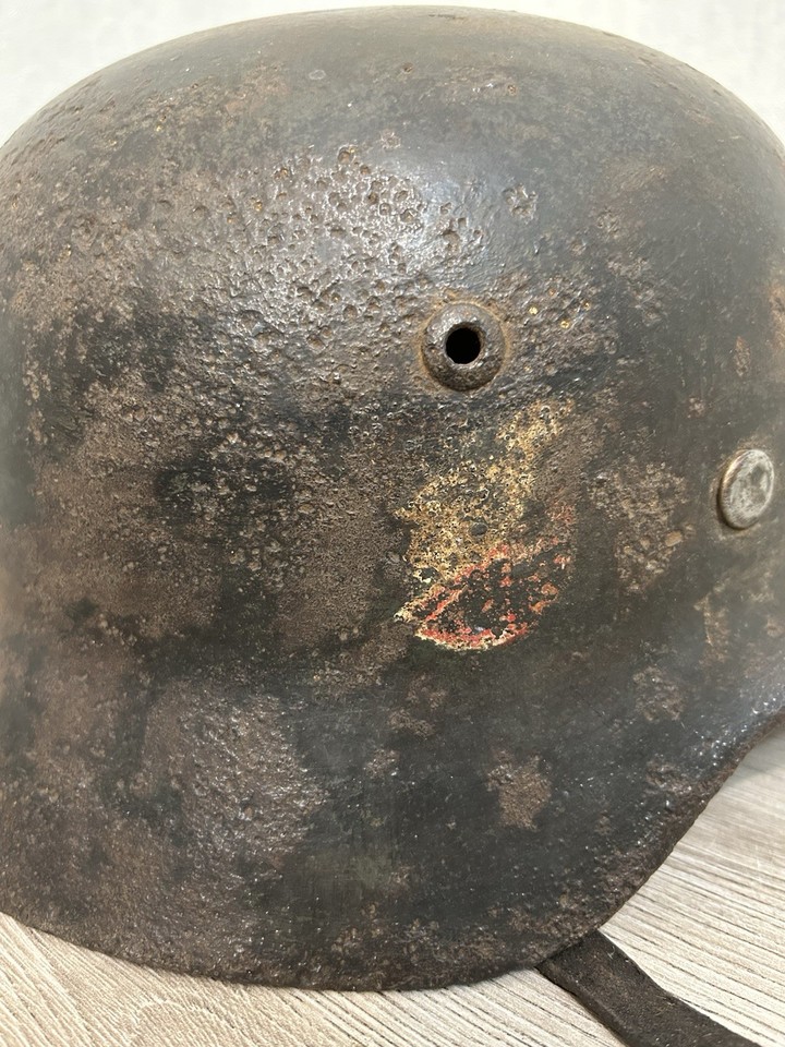 German Helmet M35 WW2 without restoration (original paint) WWII size 62 ...