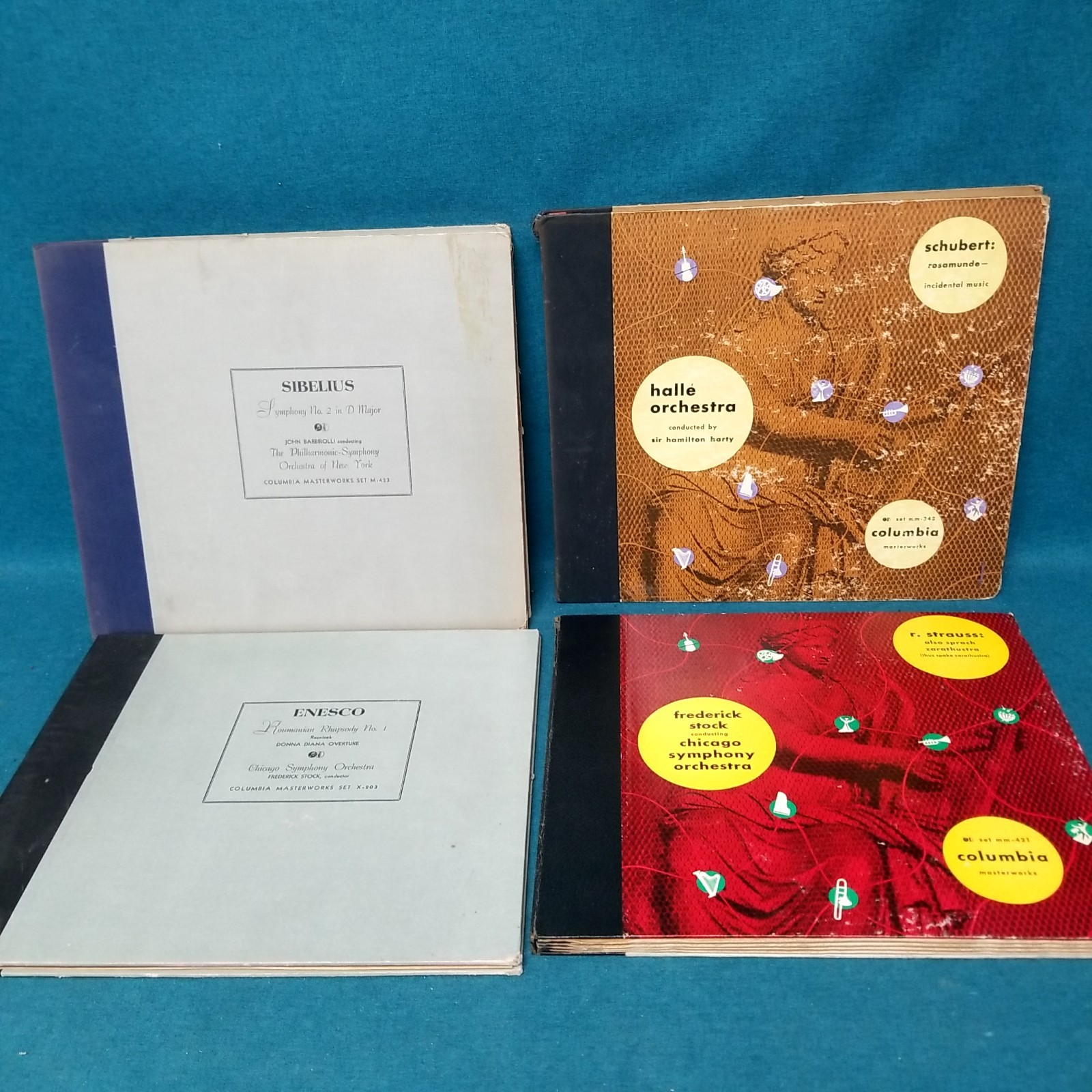 4 VTG Shellac 78RPM Record Sets Columbia Masterworks Schubert Strauss ...