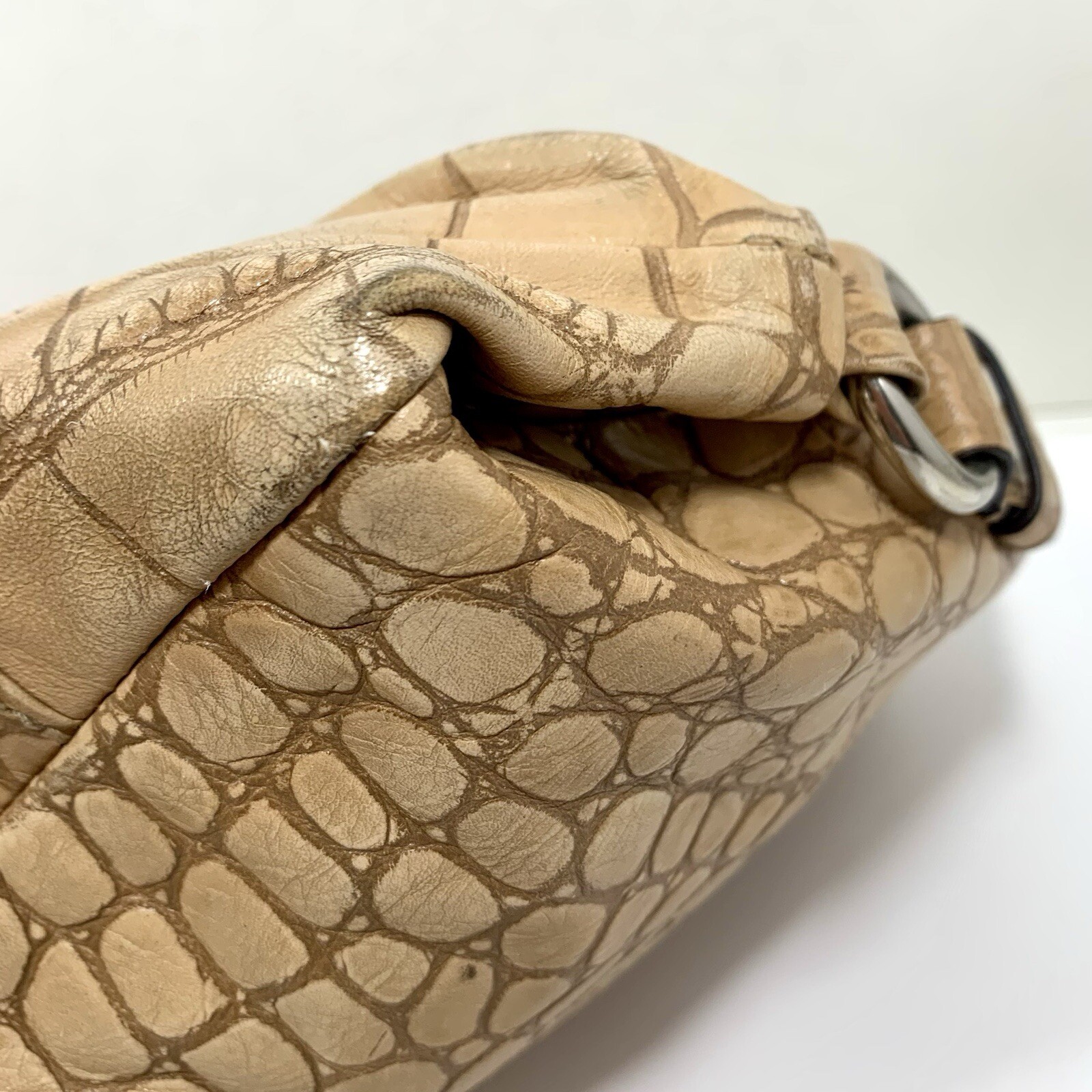 COACH Ashley F17661 Croc Embossed Leather Carry All Tote Bag Purse ...