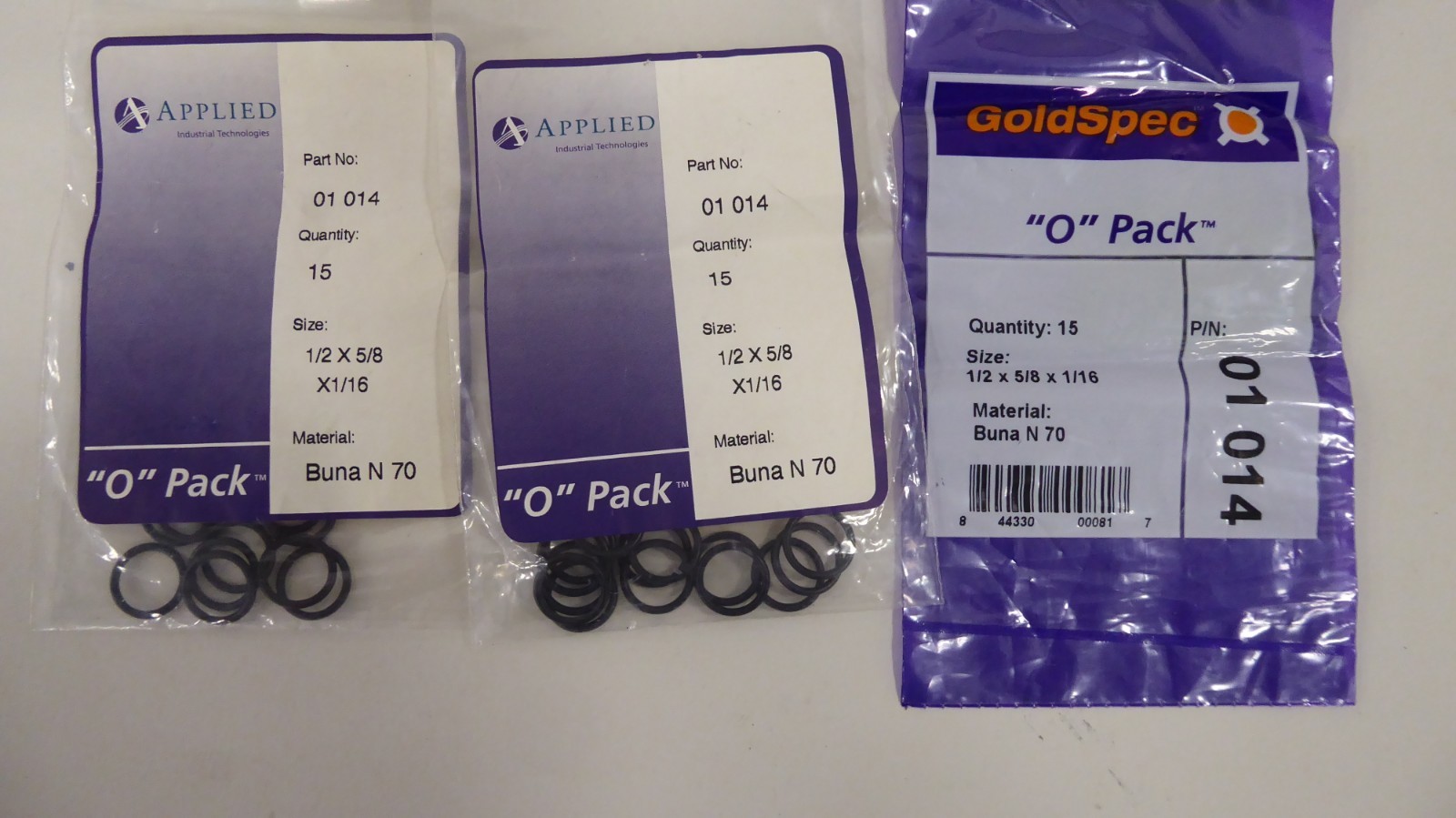 Goldspec 01-014 O-Ring Buna 70 (Pack of 45) 1/2" /8" /16" for sale ...