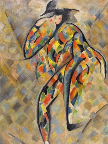 PAINTING PORTRAIT ABSTRACT COLOURFUL HARLEQUIN 30X40 CM ART PRINT ...