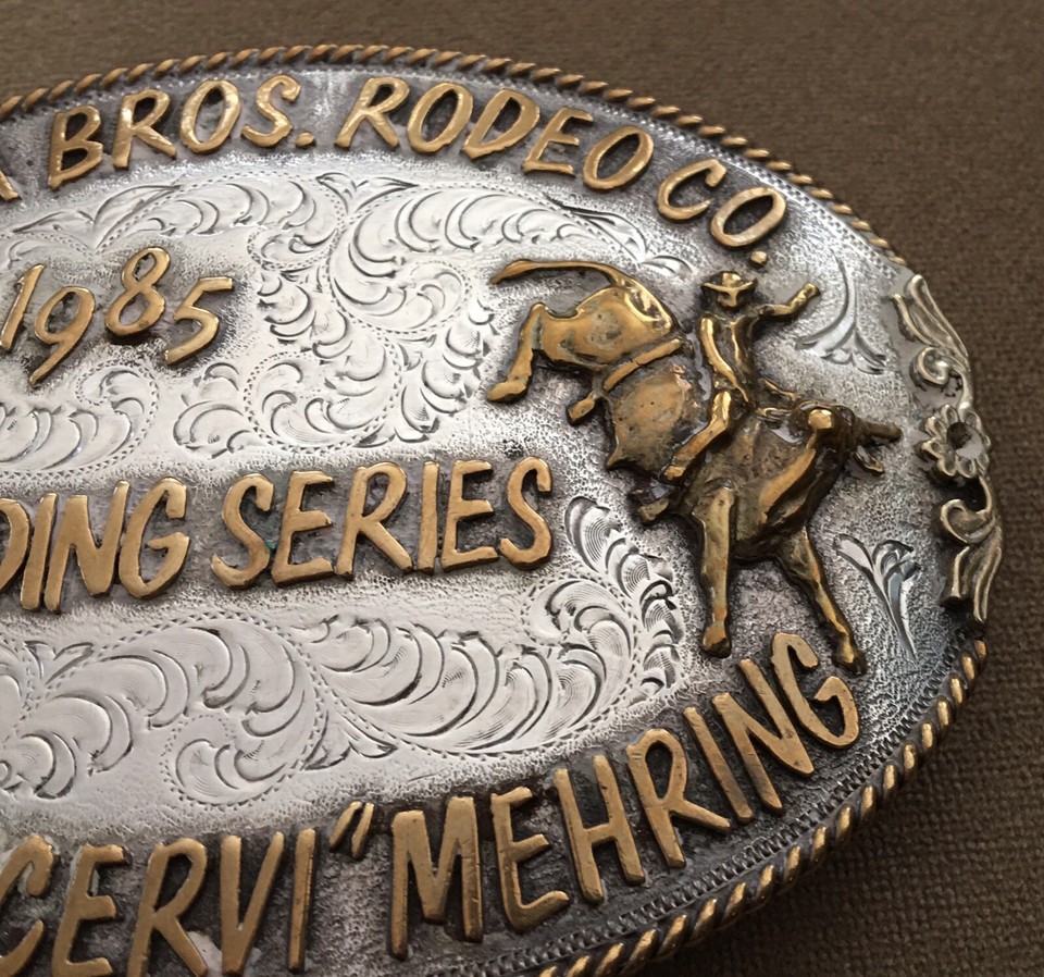 Historic Old Vintage 1985 BACA Bros Rodeo Bull Riding Mehring Trophy ...