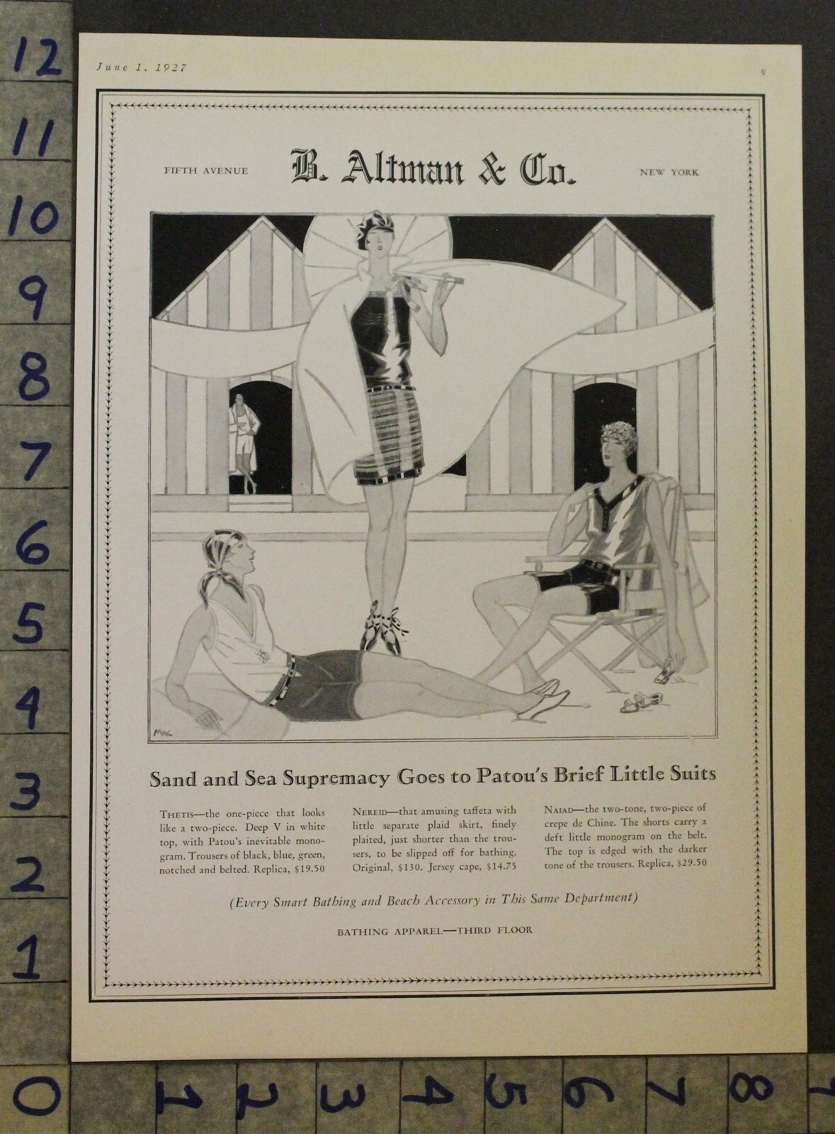 1927 ART DECO FLAPPER FASHION BIKINI SEXY SWIMWEAR ALTMAN DESIGN BEACH ...