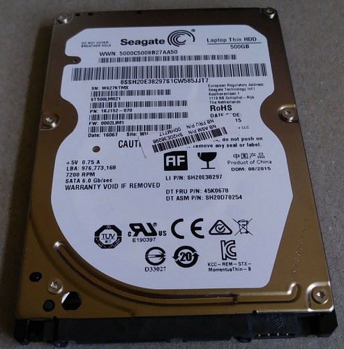 Seagate Momentus 750 GIG 2.5" Hard Drive, ST9750420AS, Pulled and DOD ...