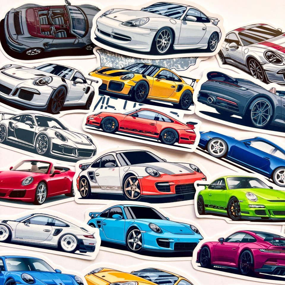 Decal Vinyl Stickers Water-cooled Porsche 911 930 964 993 for Laptop ...