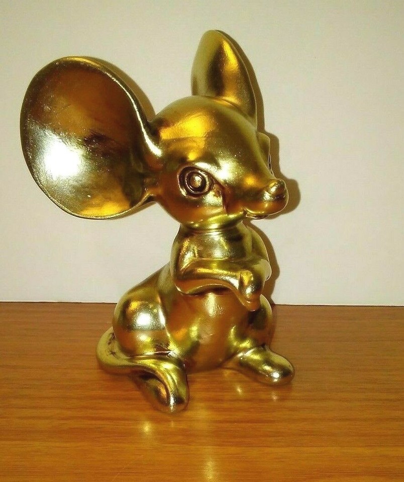 Gold Tone Ceramic Mouse 5 inch Vintage Made in Japan | eBay