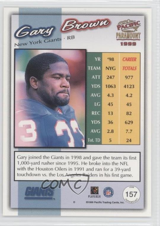 1999 Pacific Paramount Gold Gary Brown #157 | eBay
