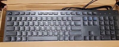 Dell Slim Black USB Wired Desktop Keyboard With Number Pad ORKR0N | eBay