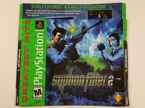 ¤ Syphon Filter 2 ¤ Cover Art Back & Front Artwork Sony Playstation 1 ...