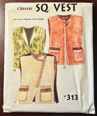 VTG 90's Diane Ericson Design & Sew #313 Classic SQ. Vest Pattern Sz 4 ...