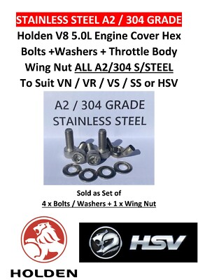 Holden Commodore SS / HSV 5L V8 Engine Cover Bolts Suit VN/VP/VR/VS/VT ...