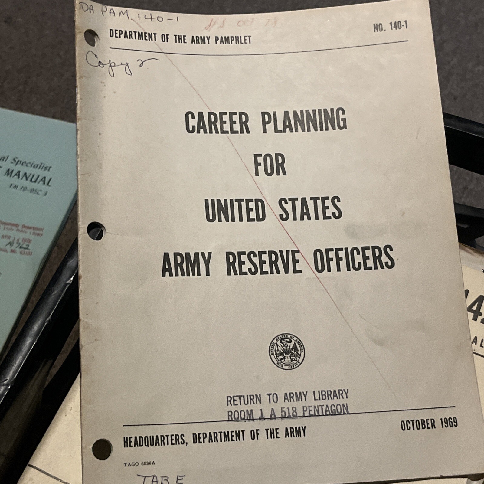Army Pamphlet No 140-1 October 1969 Career Planning US Army Reserve ...