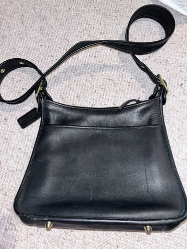 COACH Vintage 9986 Black Saddle shoulder bag Messenger HTF Rare ...