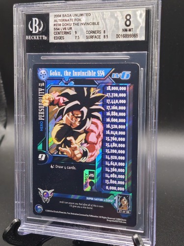 DBZ CCG GT GOKU, THE INVINCIBLE SS4 LV6 #238 ALT FOIL ULTRA RARE BGS 8 ...