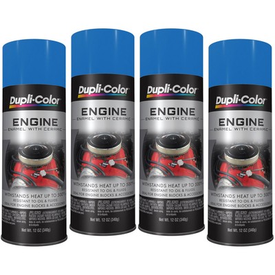 Duplicolor DE1608 (4-Pack), Engine Enamel Paint, GM Blue, 12 oz Aerosol ...