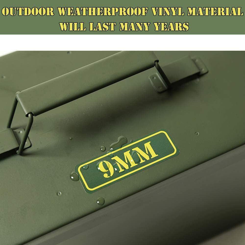 Ammo Box Can Sticker Set .22 .223 .308 .300 .380 .45 .357 5.56 7.62 ...