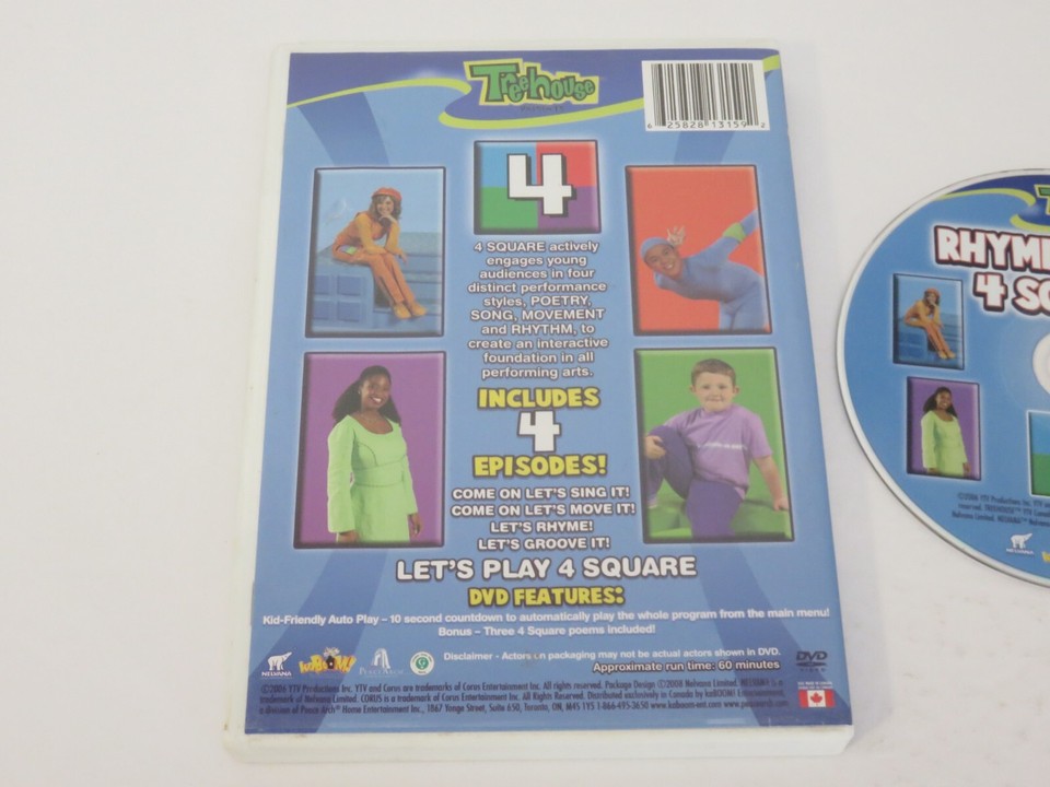 RHYMING WITH 4 SQUARE TREEHOUSE VERY RARE RELEASE 2006 YTV DVD | eBay