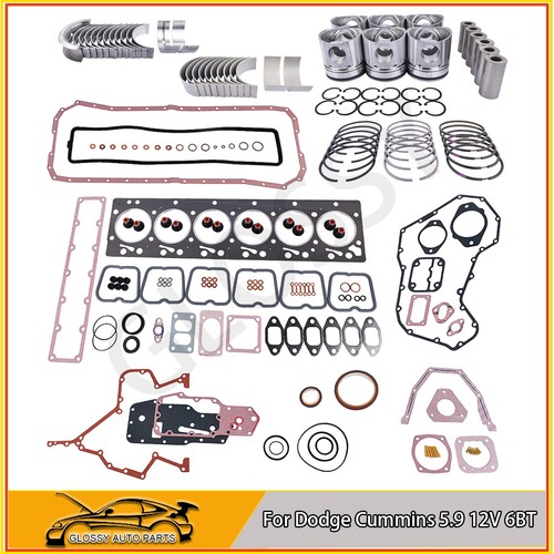 For Dodge Cummins 5.9 12V 6BT 1994-1998 Full Rebuild Kit STD Bowl ...