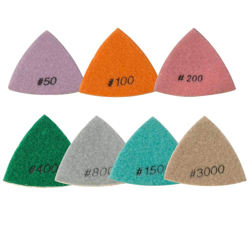 7 Piece Electroplated Diamond Triangular Dry Polishing /Buffing Pad Set ...