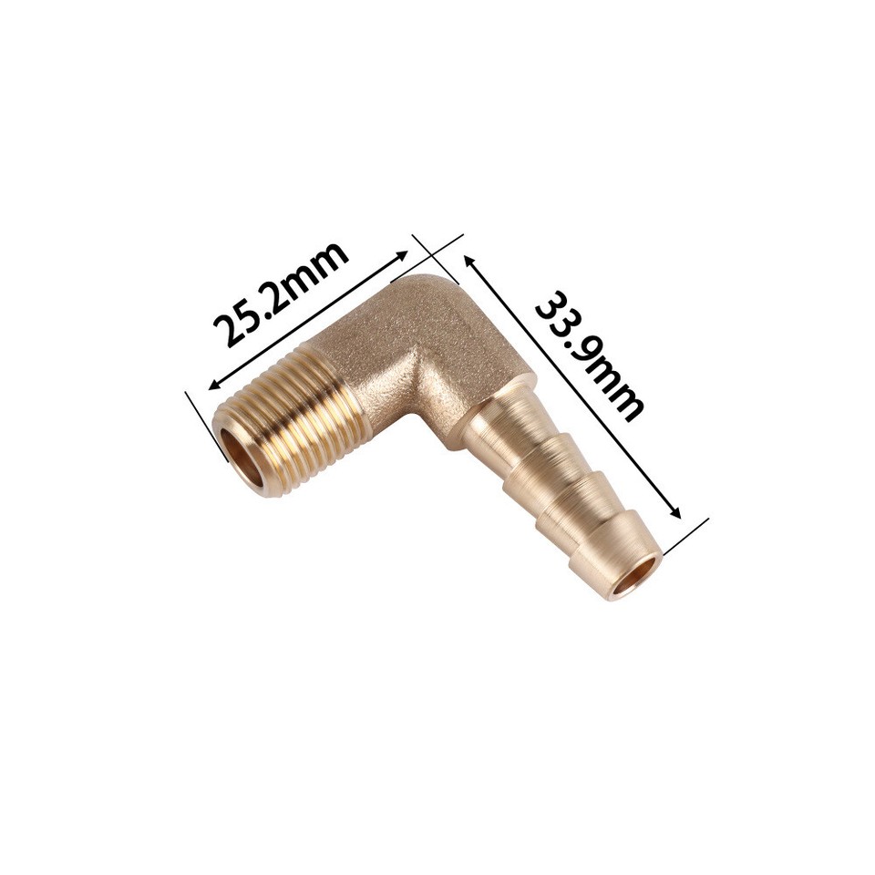 90 Degree Brass Right Angle Elbow Barb Fuel Hose L Joiner Connector ...