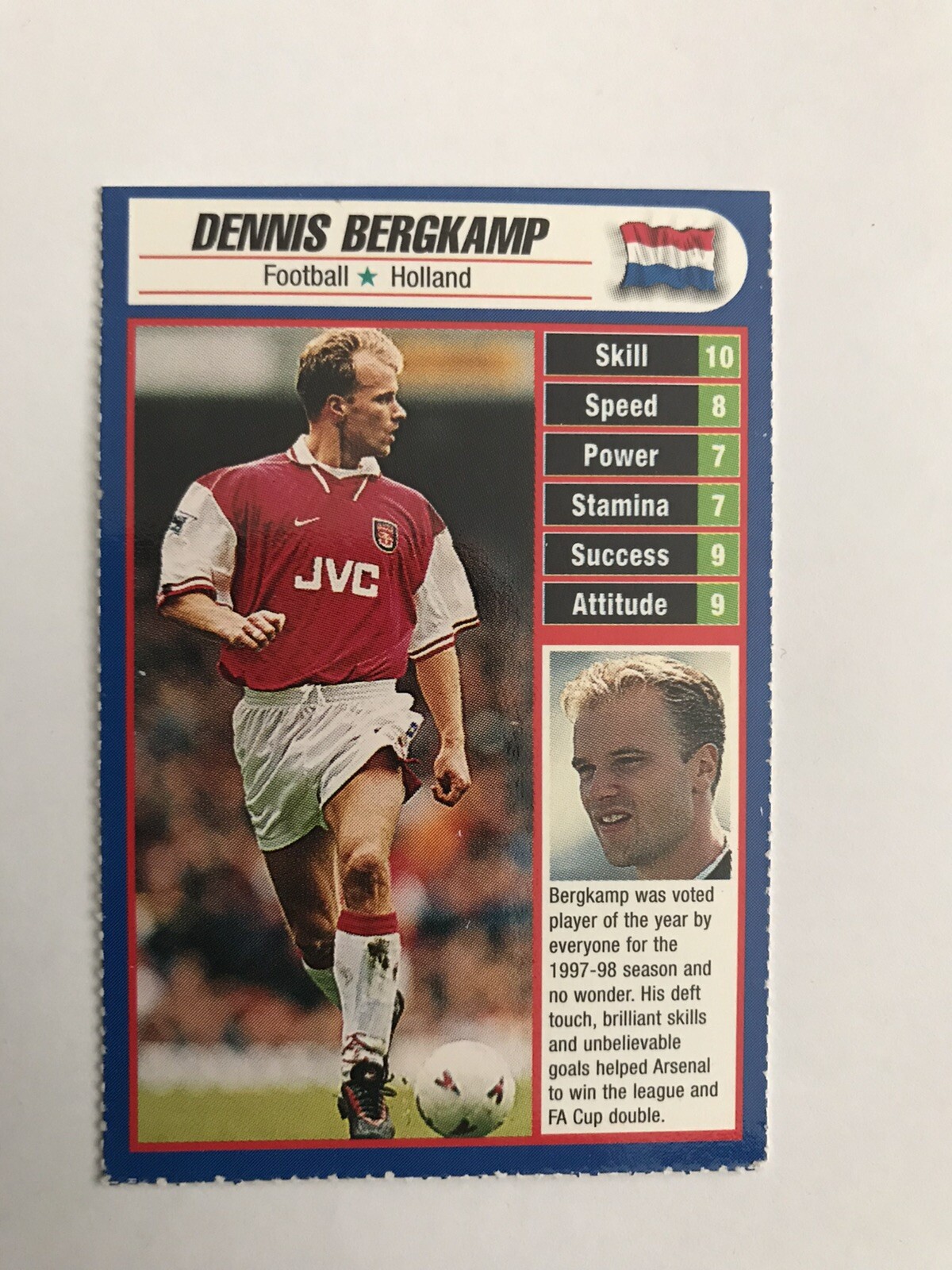 Dennis Bergkamp Card - SPORTED Magazine 1997 - Excellent Condition | eBay