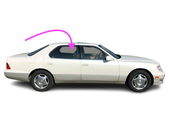 Fits: 1995-2000 Lexus LS400 4D Sedan Passenger Rear Right Door Window ...