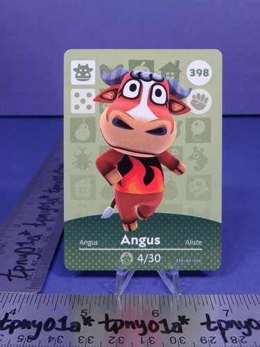ANGUS #398 AUTHENTIC US PACK FRESH Animal Crossing Series 4 Amiibo Card ...