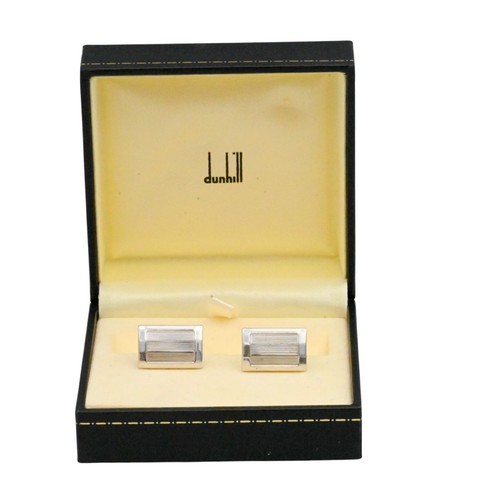 VINTAGE DESIGNER DUNHILL RECTANGLE MENS CUFFLINKS STERLING SILVER W/ BOX | eBay