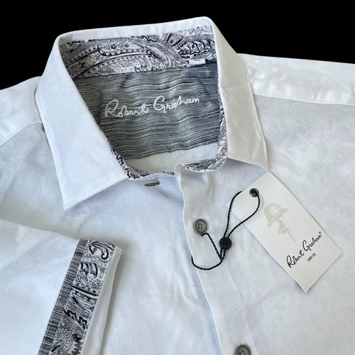 Robert Graham Bayview Print Short Sleeve Shirt Classic Fit Size XL $178 ...