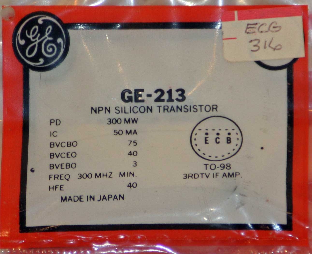 One (1) NOS GE-213 NPN Silicon Transistor | eBay