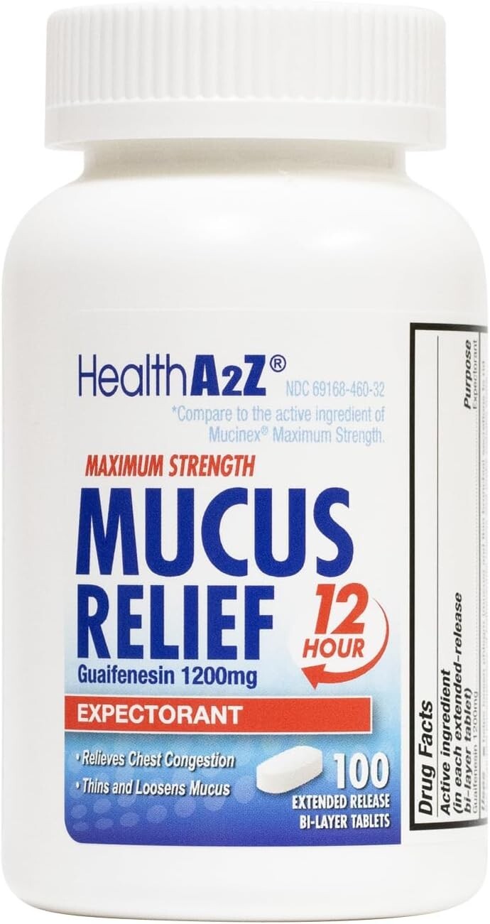® Mucus Relief | Guaifenesin 1200 Mg | NO Benzene |100 Tablets ...