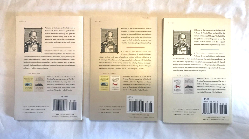 Alexander McCall Smith Lot of 3 Paperbacks Professor Dr Von Igelfeld ...