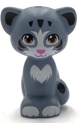 Lego New Sand Blue Cat Friends Elves Sitting w/ Medium Nougat Eyes Part ...