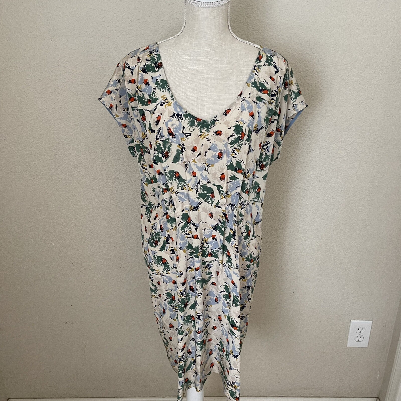 Anthropologie Junebug Silk Dress SMALL Odille floral … - Gem