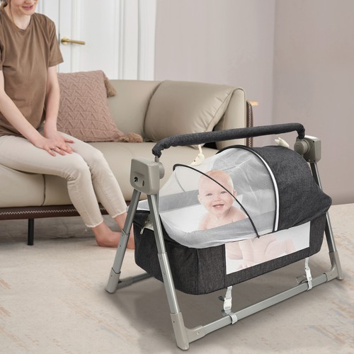 Portable Electric Baby Swing Cradle Bassinet Rocking Crib Infant W ...