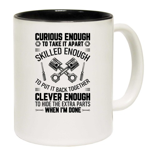 Curious Skilled And Clever Funny Car Auto Truck Mechanic - Funny Coffee ...
